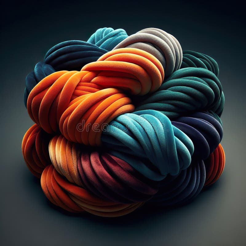 Bundle of Colored Ropes, Square Picture Stock Photo - Image of radiant ...