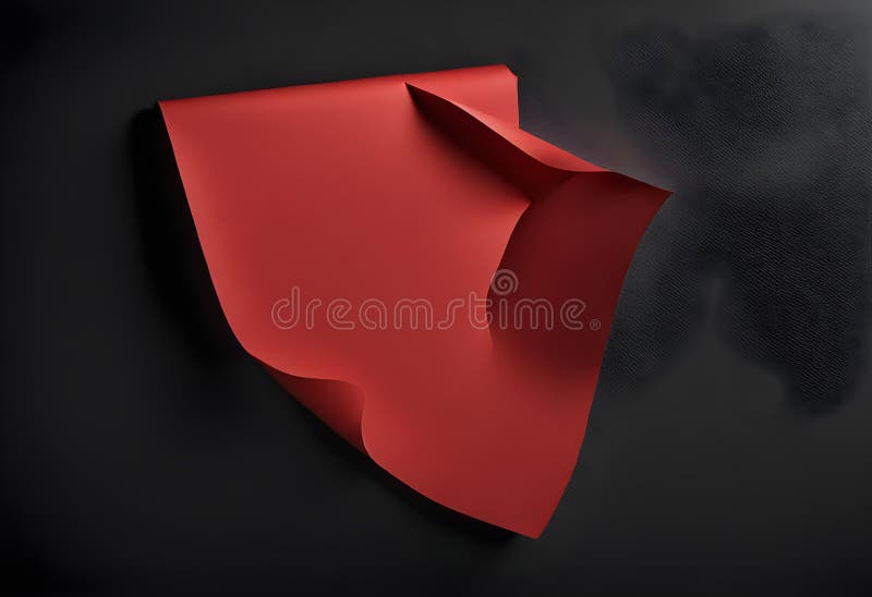 A Piece of Red Paper on a Black Wall Stock Illustration - Illustration ...