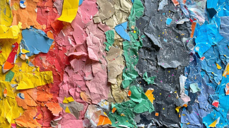 AI Generated. Pieces of Paper in Different Bright Colors Create an ...