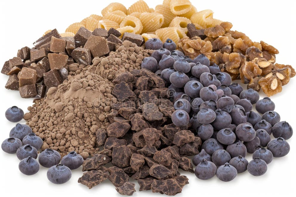 Pile of Assorted Baking Ingredients Including Flour, Cocoa, and ...