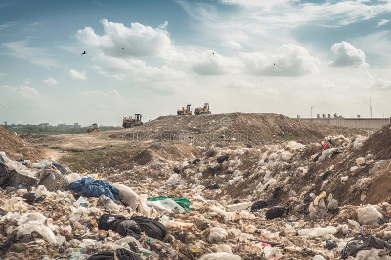 AI Generated Pile of Garbage Dump on Land Stock Image - Image of ...