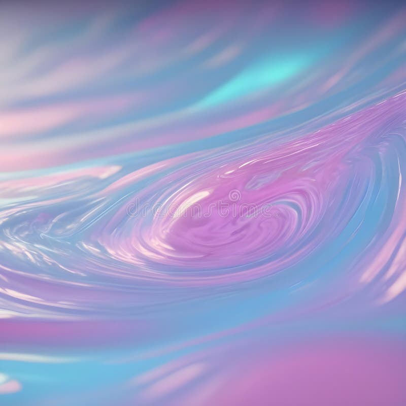 A Pink and Blue Holographic Liquid with Swirls Stock Illustration ...