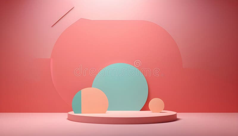 A Pink and Blue Round Object on Pink Round Platform with Pink ...