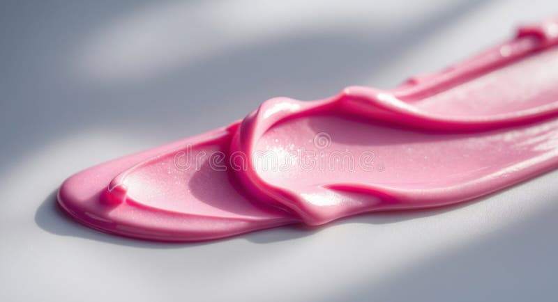 Pink Cosmetic Cream Spread on a White Surface Stock Photo - Image of ...