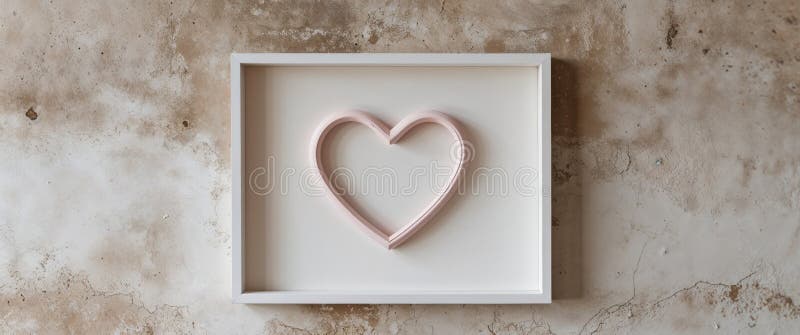 Pink Hearts Frame Rustic Textured Background. Stock Image - Image of ...