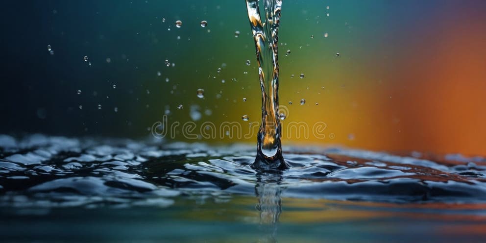 A Pipe is Dripping Water and the Water is Falling in a Stream. Stock ...
