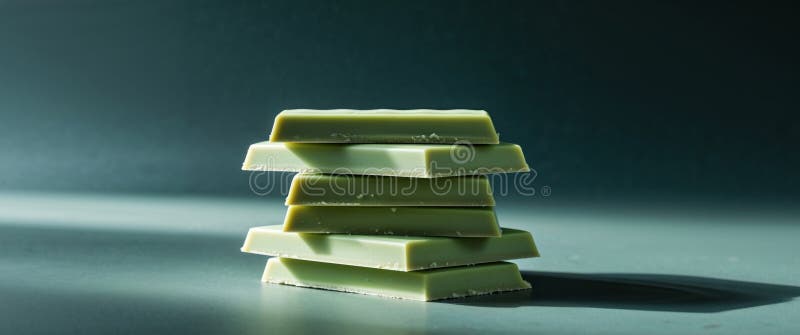 Pistachio Green Chocolate Bar Stack on Dark Background Stock Photo ...