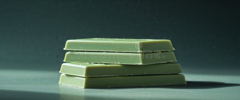 Pistachio Green Chocolate Bar Stack on Dark Background. Stock Photo ...