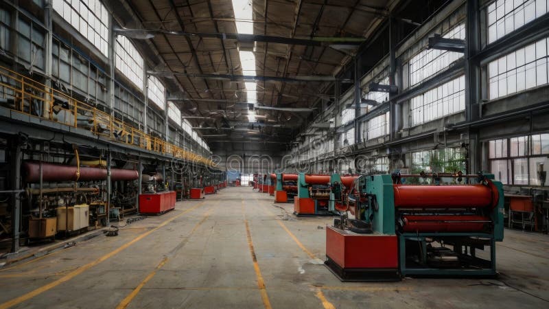 Empty Factory Machines Stopped No People the Production Stopped Stock ...