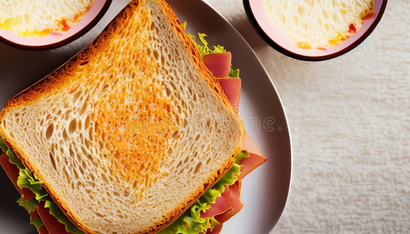 AI Generated Plate Containing Sandwich Stock Illustration ...
