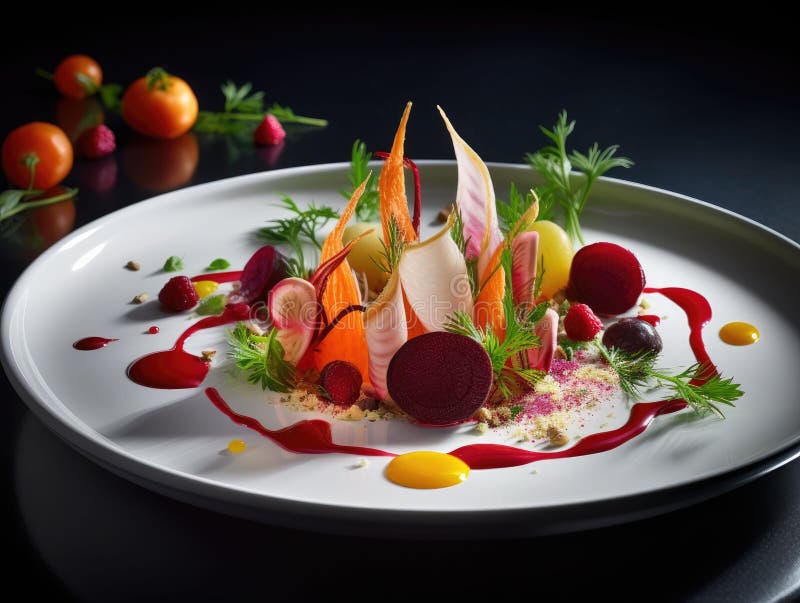 AI Generated Plate Filled with Assorted Vegetables Stock Illustration ...