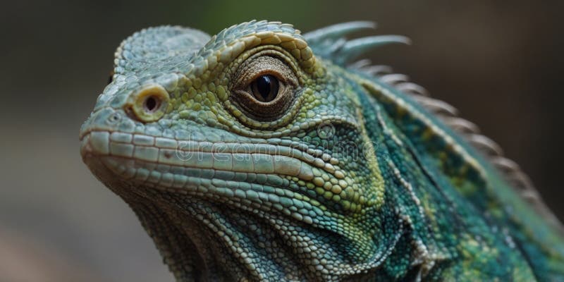 Plumed Basilisk Lizard Head Close Up Basiliscus Plumifrons. Stock Image ...