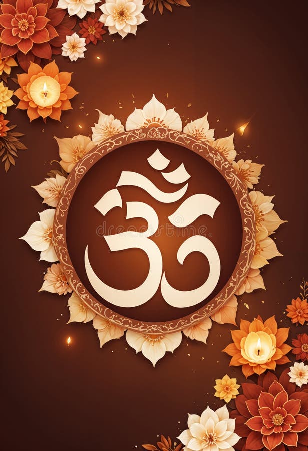 A Poster with a Picture of an Om Symbol Inside Rangoli Pattern Frame ...