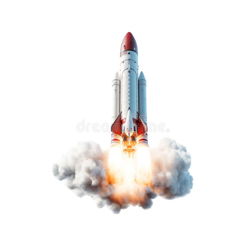 Dynamic Rocket Launch Against a Clear Sky. Stock Illustration ...
