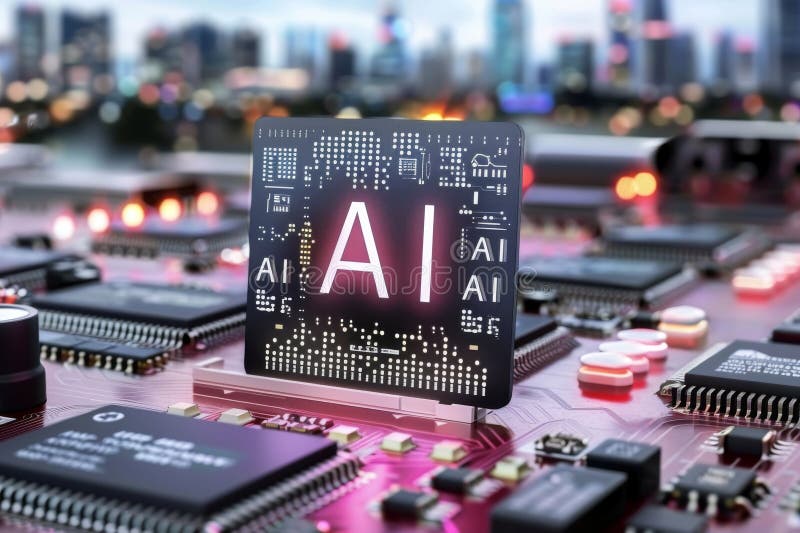 AI Processor on Circuit Board, Advanced Artificial Intelligence ...