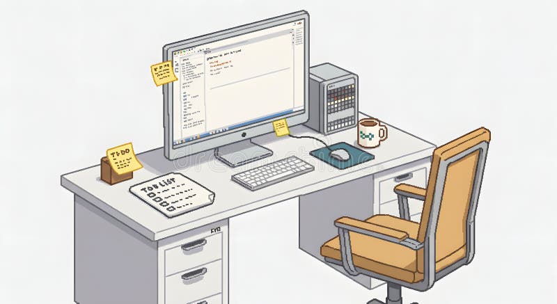 AI-Generated Programmer S Workstation Stock Illustration - Illustration ...