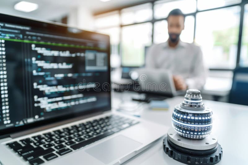 Programmer Working on AI Development with Multiple Screens in Modern ... Programmer Working on AI Development with Multiple Screens in Modern ...