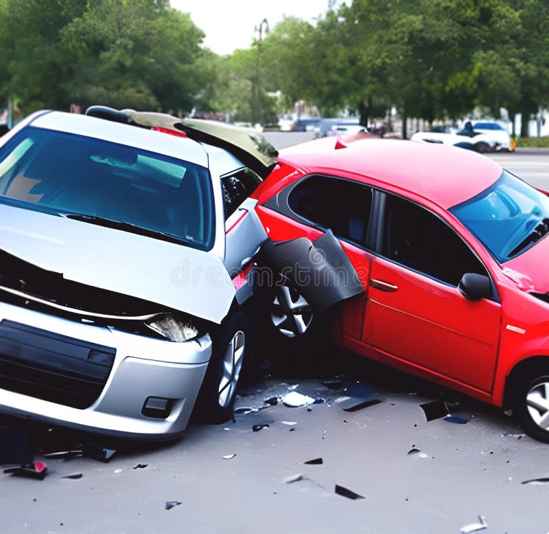 Crashed cars on street stock illustration. Illustration of cars - 269749725