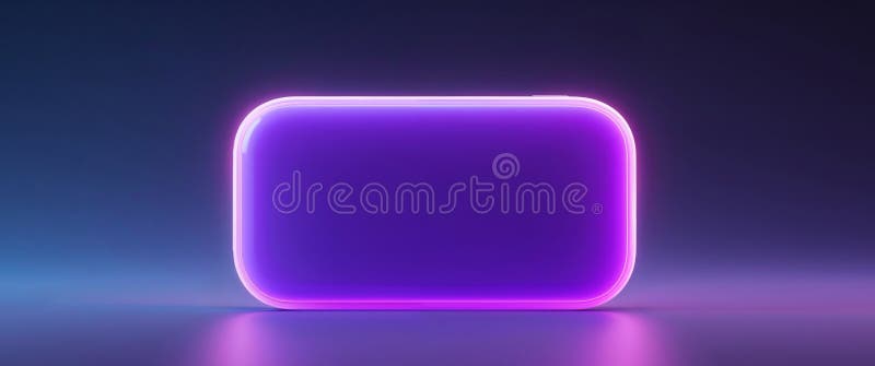 A Purple Glowing Rectangular Object with Smooth Rounded Corners Stock ...