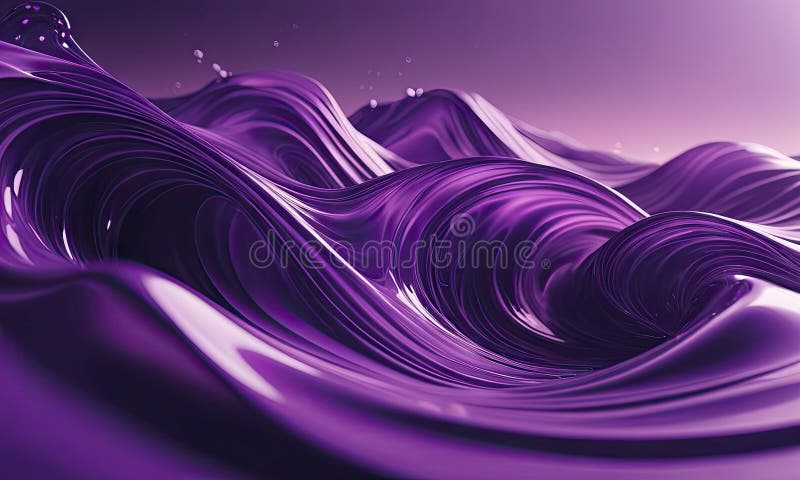 Purple Waves are Shown in Motion in this Image. Stock Illustration ...