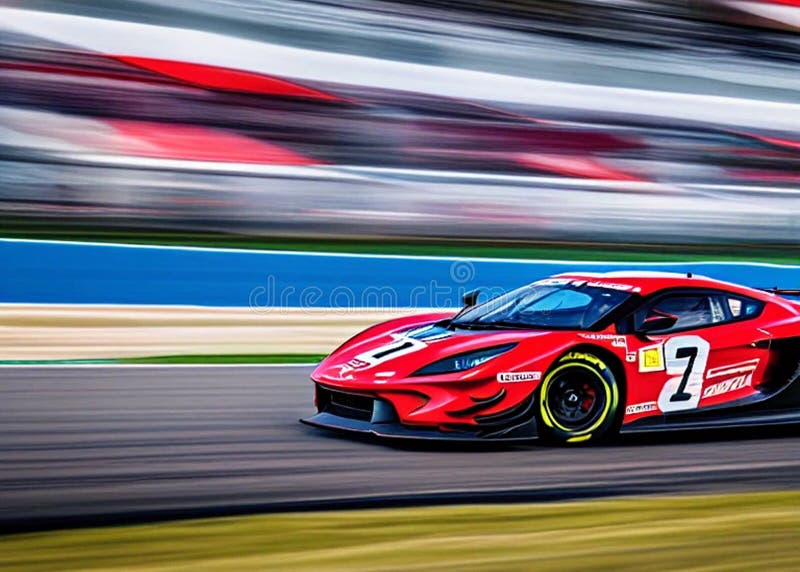 With Ai Generated Racing Car on a Track Stock Illustration ...
