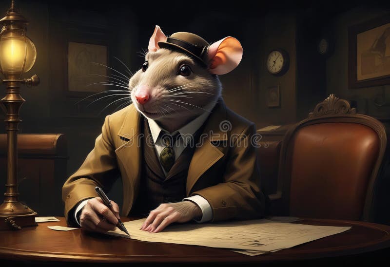A Rat Detective s Tale stock illustration. Illustration of suspenseful ...