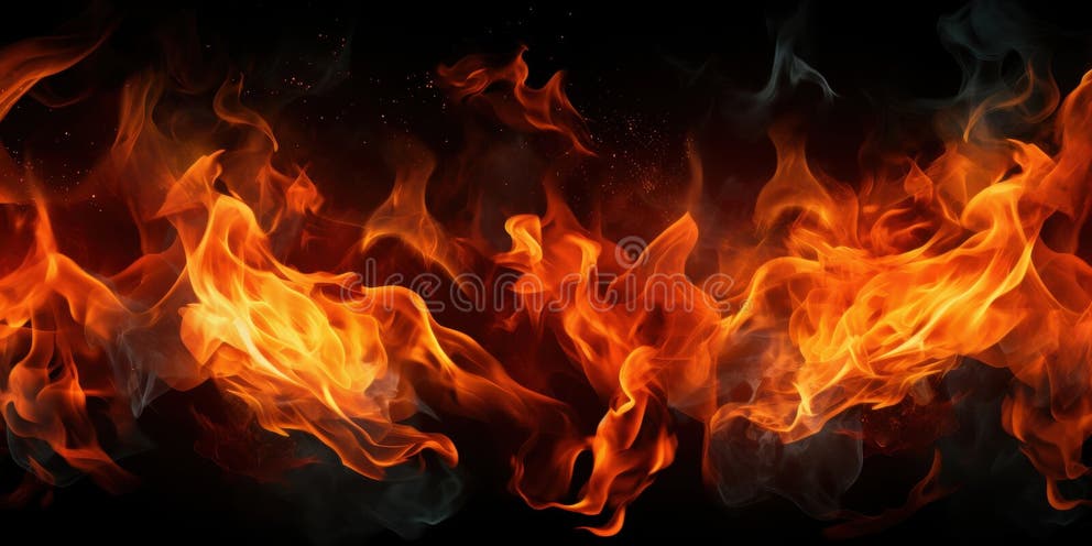 Ai Generated Realistic Fire Flames Burning Creating a Firestorm on ...