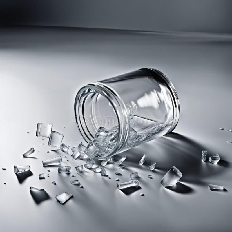 AI Generated Realistic Image of a Broken Glass with Broken Pieces ...