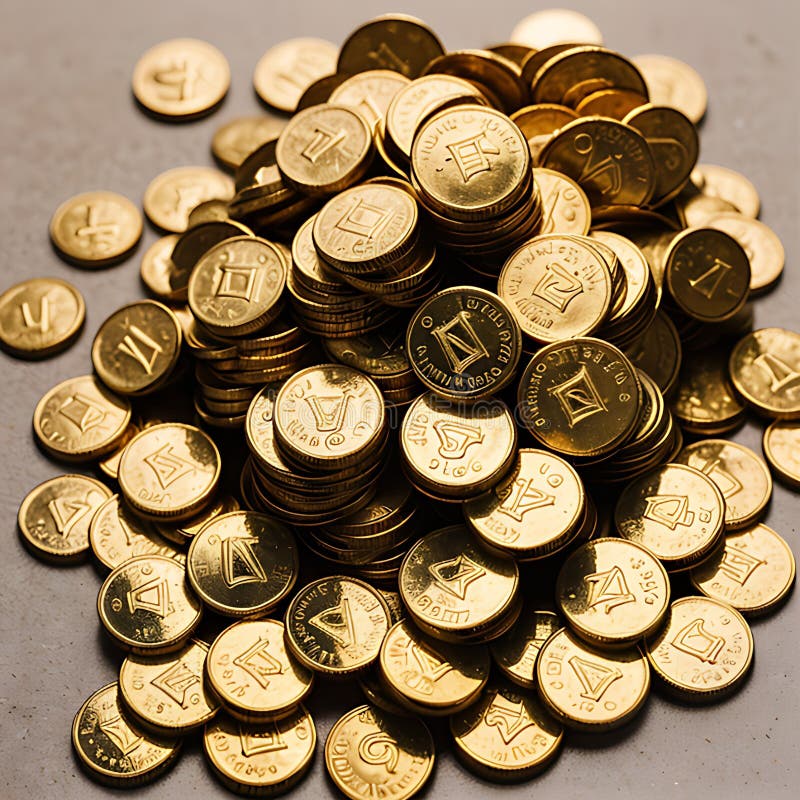 AI Generated Realistic Image of a Heap of Gold Coins Stock Illustration ...