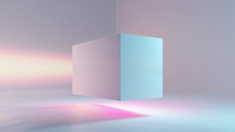 Rectangle White Box in a White Studio Space Stock Photo - Image of ...