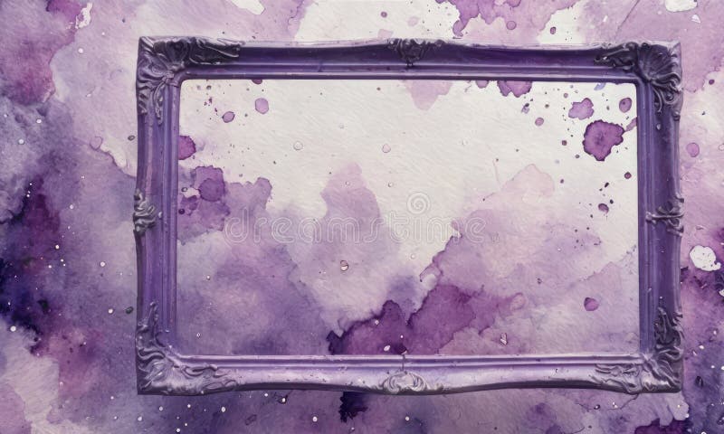 A Purple Picture Frame with a White Background. Stock Illustration ...