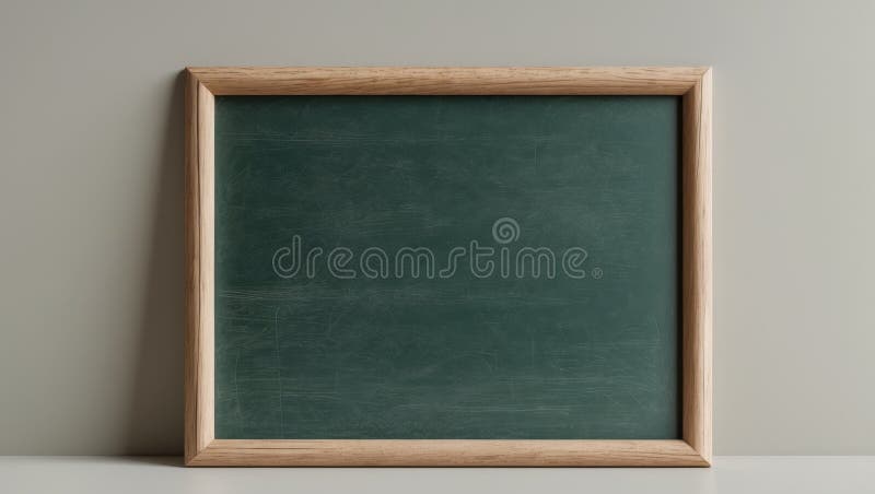 A Rectangular Green Chalkboard with a Wooden Frame Stock Image - Image ...