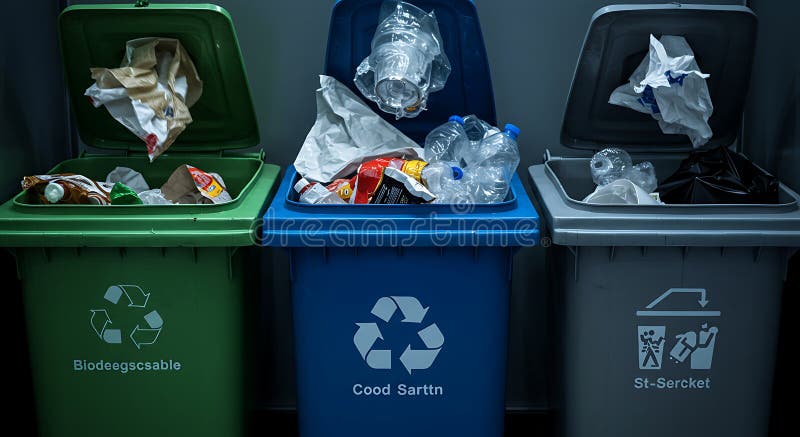 AI-Generated Recycling Bins Stock Illustration - Illustration of grey ...