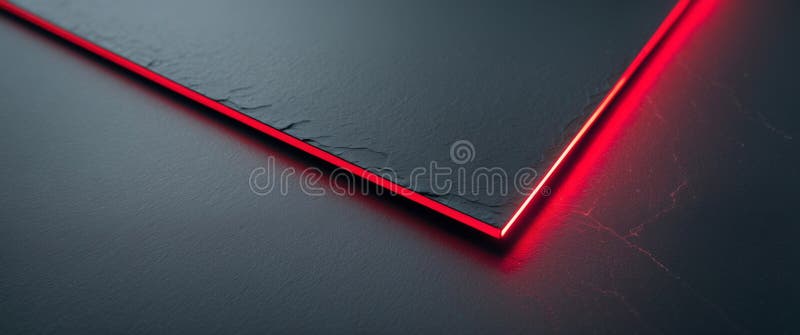 Red Glowing Edge on Dark Slate Background with Blank Area for Custom ...
