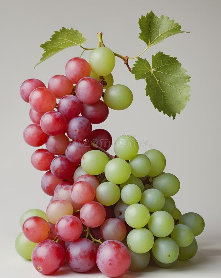 Red and Green Grapes on Neutral Background Stock Photo - Image of ...