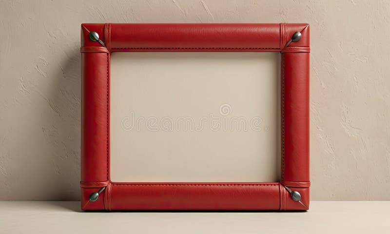 A Red Picture Frame with a White Background. Stock Illustration ...