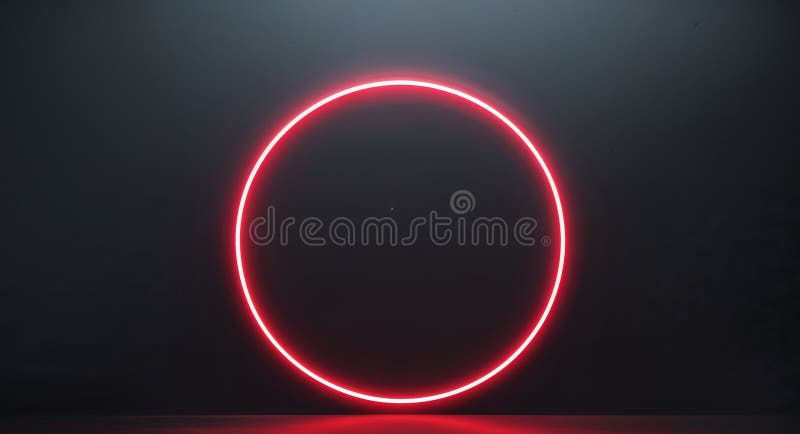 Red Neon Circle Dark Background Graphic Design Projects Stock Photos ...