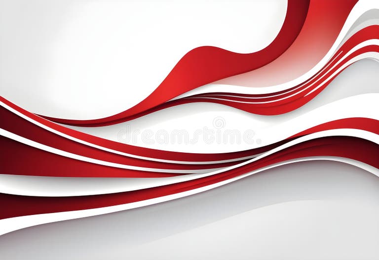 A Red and White Abstract Wave Pattern of a Red and White Brush Stock ...