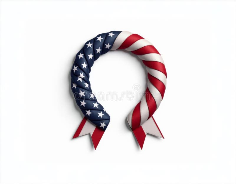 A Red White and Blue Ribbon with the American Flag Color and Pattern in ...
