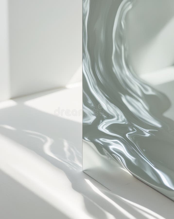 Reflections a Close Up of a Reflective Surface with Distorted Re Stock ...