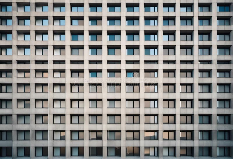 Repetitive Window Pattern on Modern Building Facade Stock Illustration ...