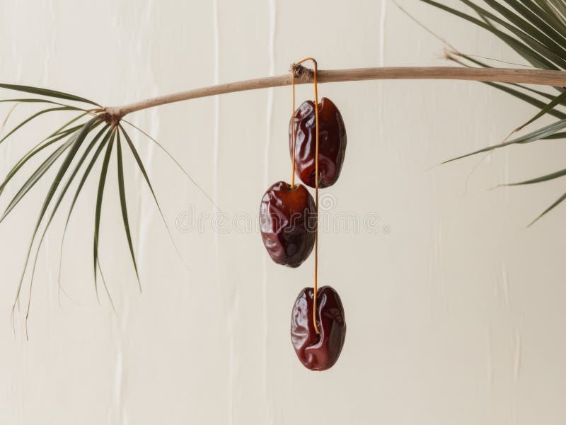 Ripe Dates Hanging from a Palm Tree Branch. Stock Image - Image of ...