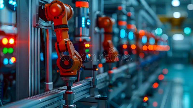 AI-Generated Robotic Assembly Line Stock Photo - Image of factory ...