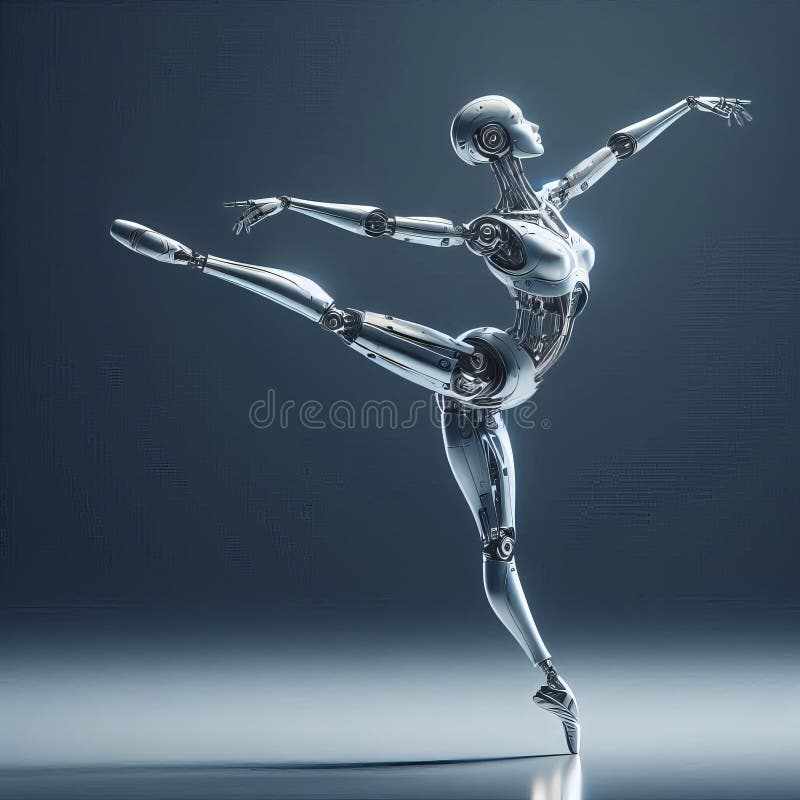AI-generated Robotic Figure in a Dynamic Ballet Pose Stock Image ...