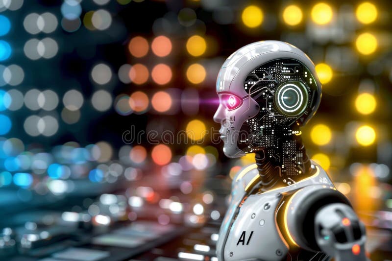 Robotic Head with Glowing Circuits, Symbolizing the Synergy between ...