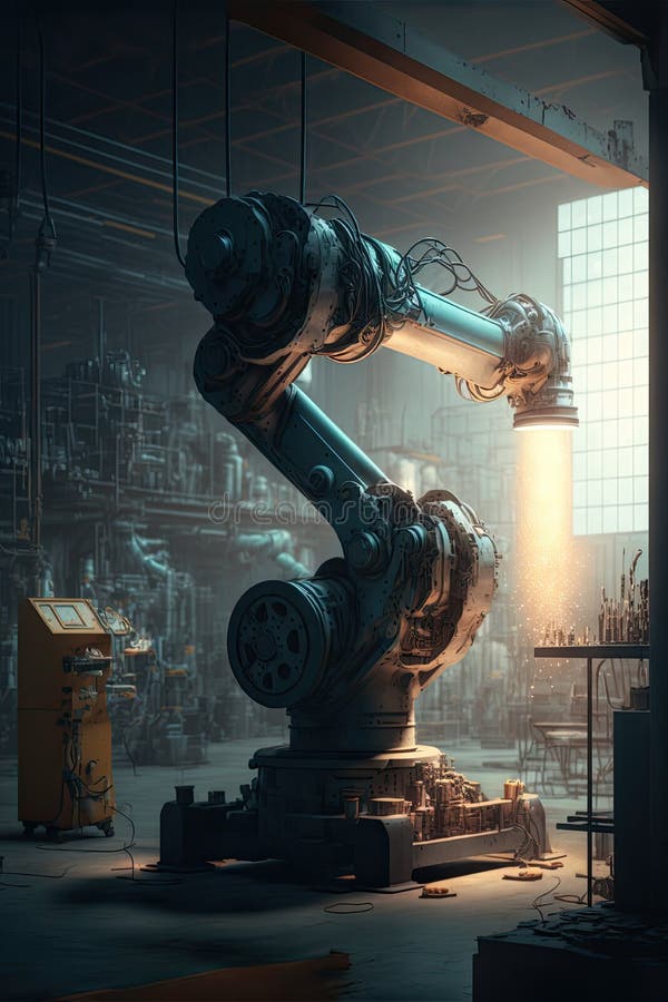 Ai Generated Robotics Automatic Arms Machine in Intelligent Factory ...