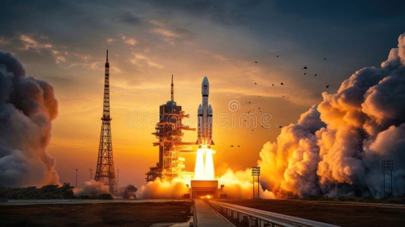 AI Generated Rocket Launch a Glimpse into Space Exploration Stock ...