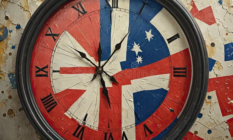 A Clock with the British Flag Painted on it. Stock Illustration ...
