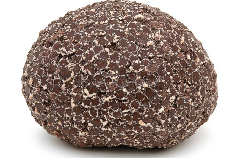 Round Textured Brown Truffle with Patterned Outer Layer Isolated on ...