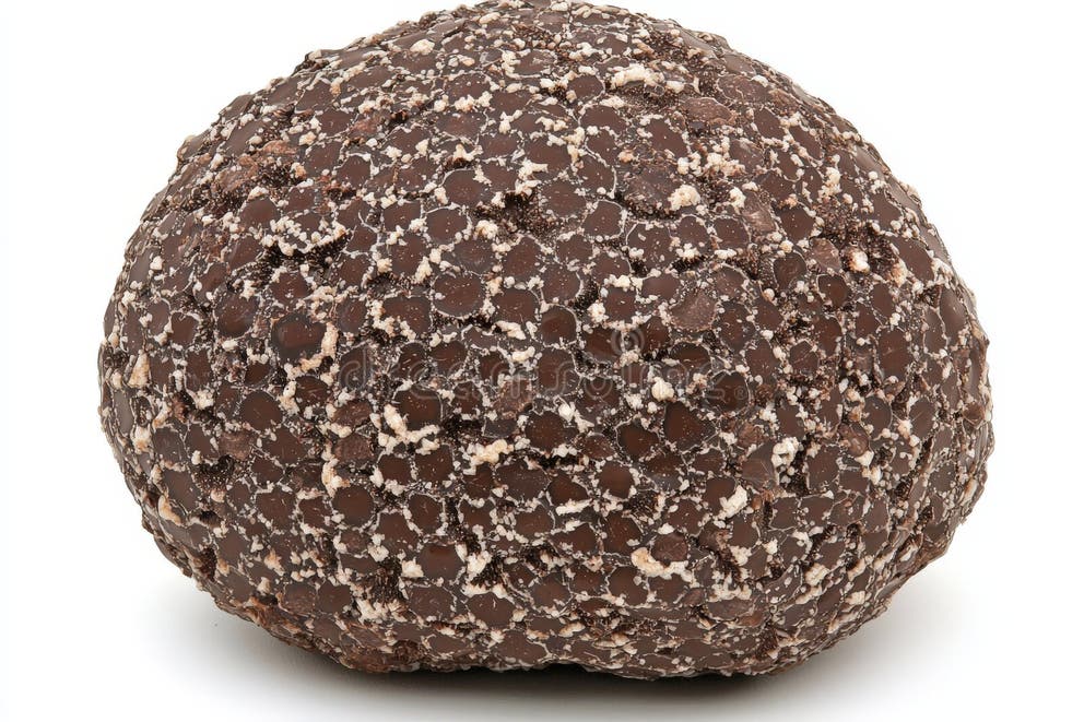 Round Textured Brown Truffle with Patterned Outer Layer Isolated on ...